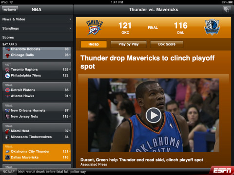Scorecenter: A Must Have iPad App For Sports Fans - FanAppic.com